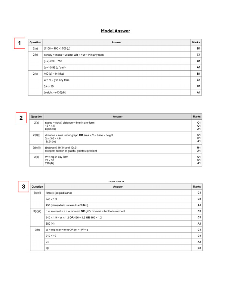 P3 Mark Scheme | PDF