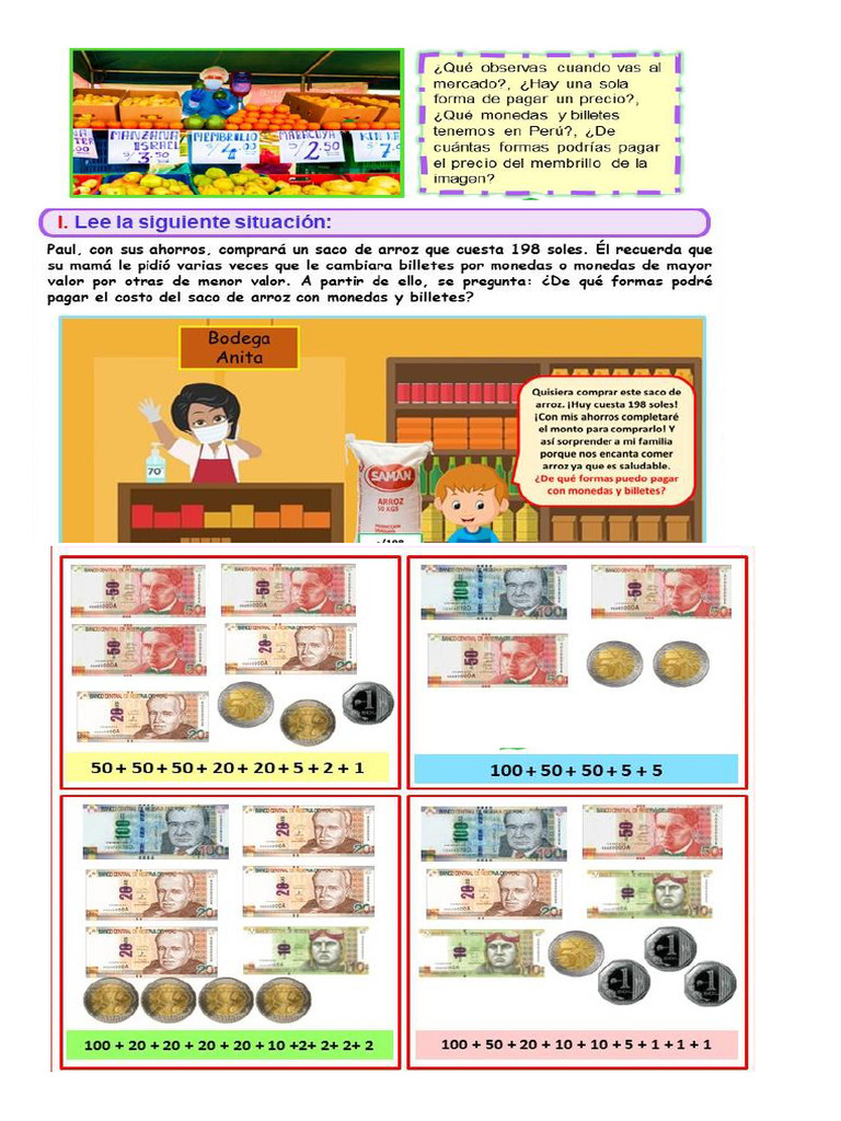 monedas y billetes mate imprimir | PDF