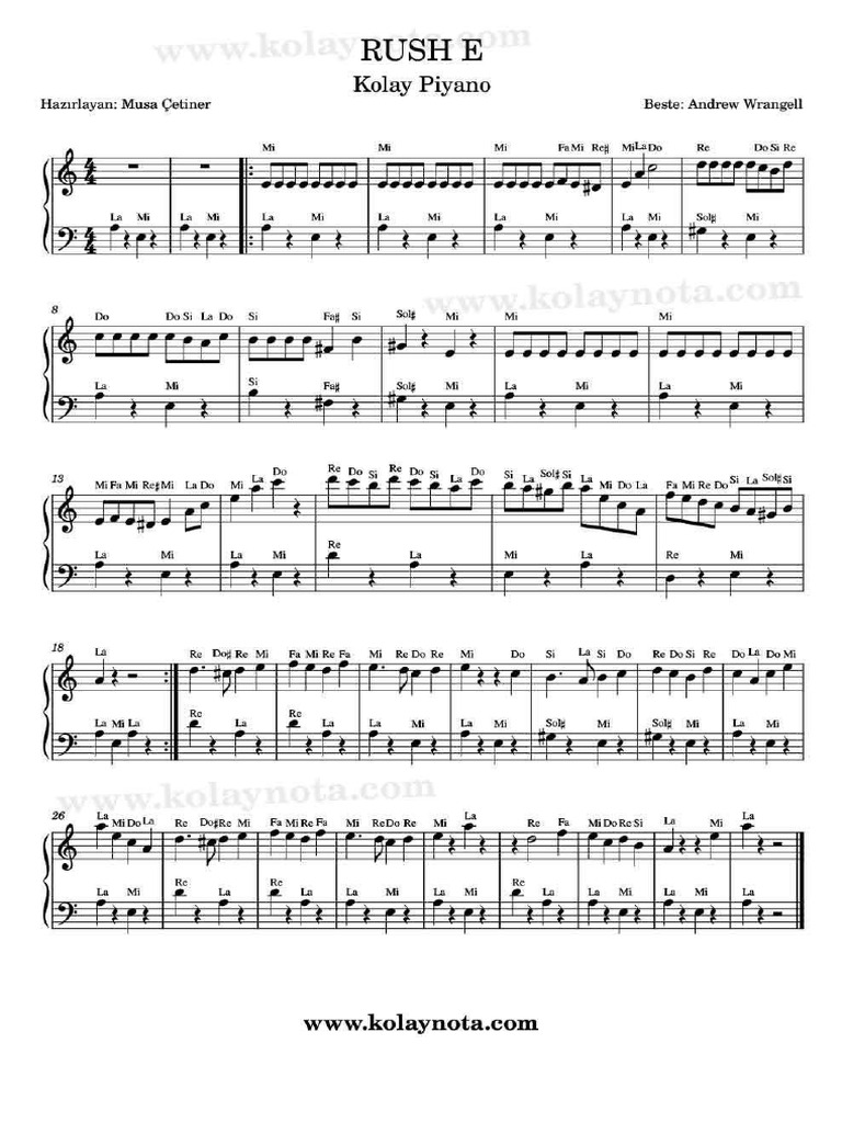 Rush E Piyano | PDF