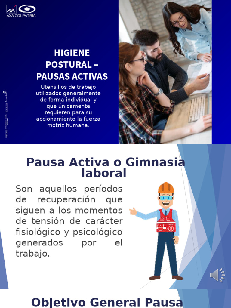 Higiene Postural - Pausas Activas | PDF | Mano | Codo