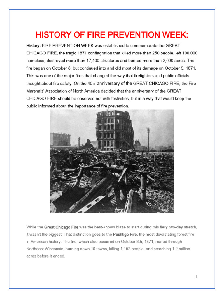Fire Prevention Week-History | PDF | Fire Safety | Fires