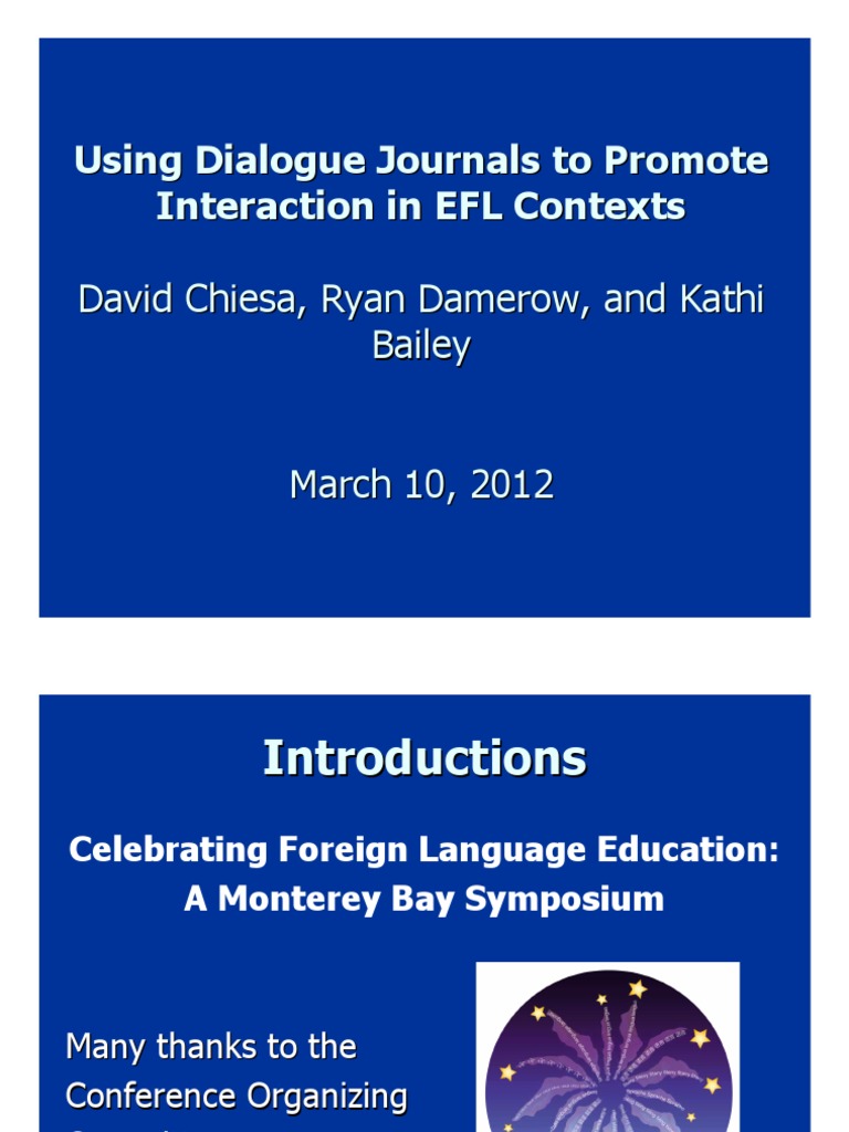 Using Dialogue Journals To Promote Interaction in EFL Contexts | PDF ...