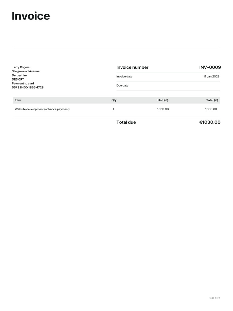 Invoice 1 | PDF