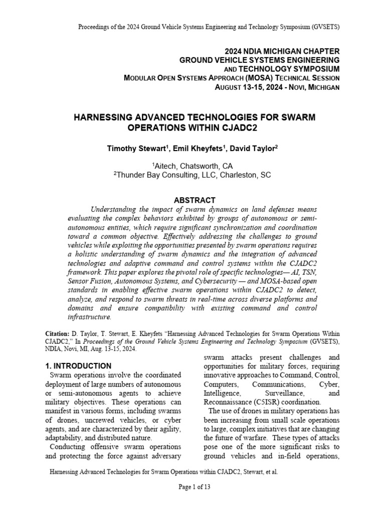 MOSA Solutions for Swarm Operations | PDF | Computer Security | Security