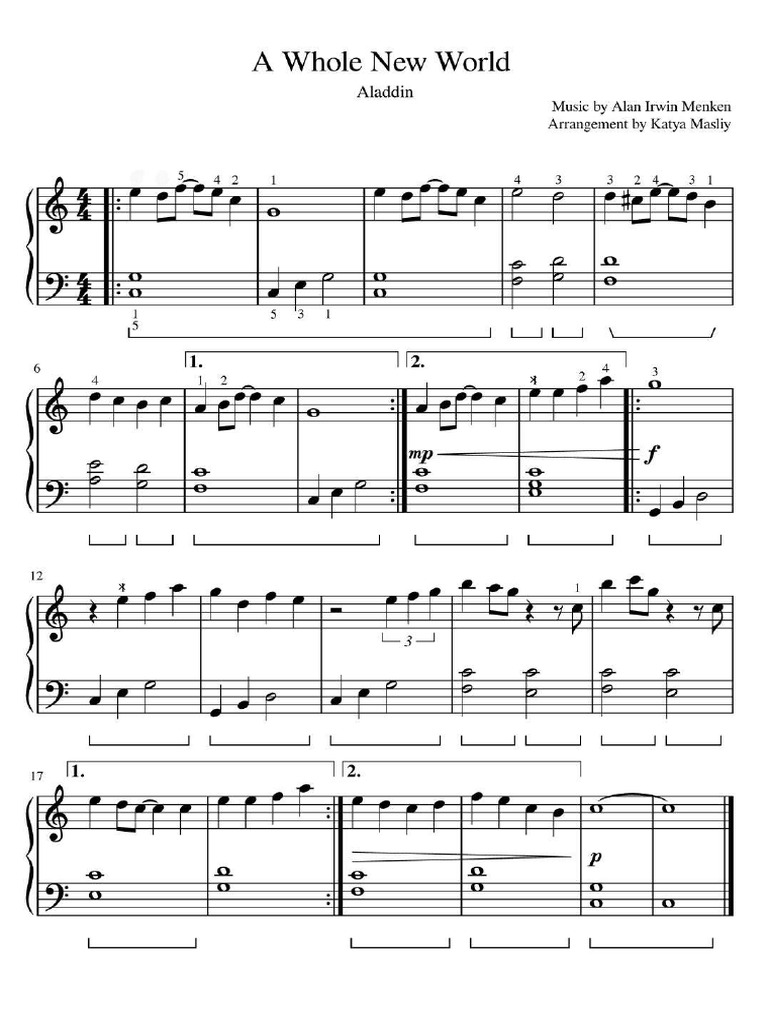 A Whole New World - Easy Version | PDF