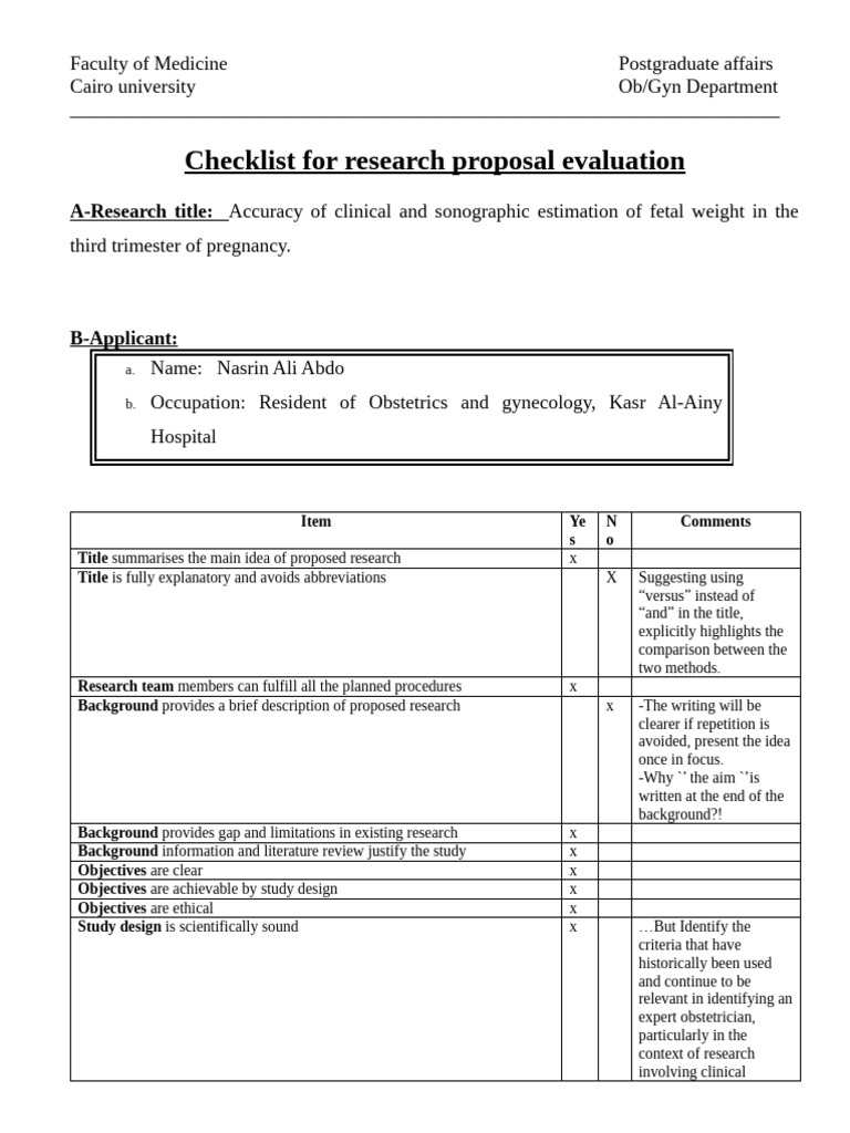Ob - Gyn Proposal Review Form Final-2-2 | PDF | Obstetrics | Obstetrics And Gynaecology