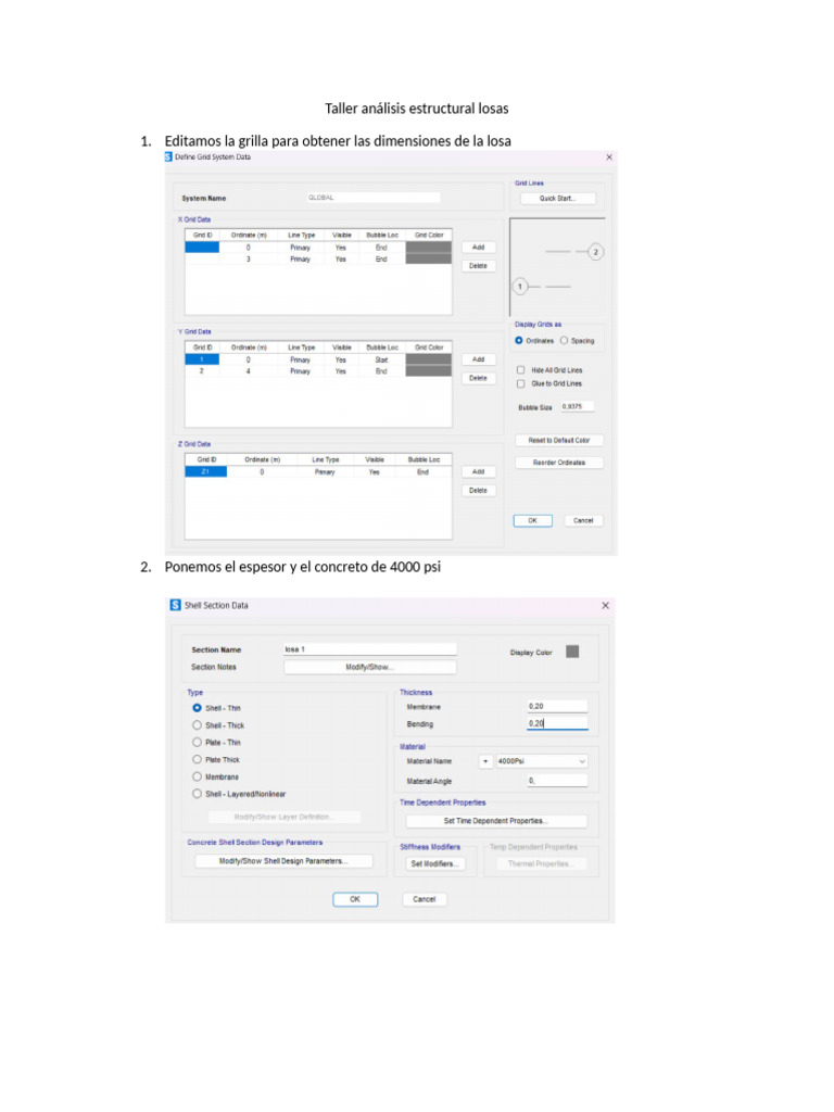 Taller Análisis Estructural Losas Ejer 1 | PDF