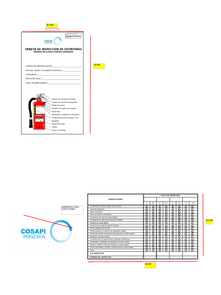 Formato F2 Tarjeta Inspección Extintores | PDF | Incendios | Combustión