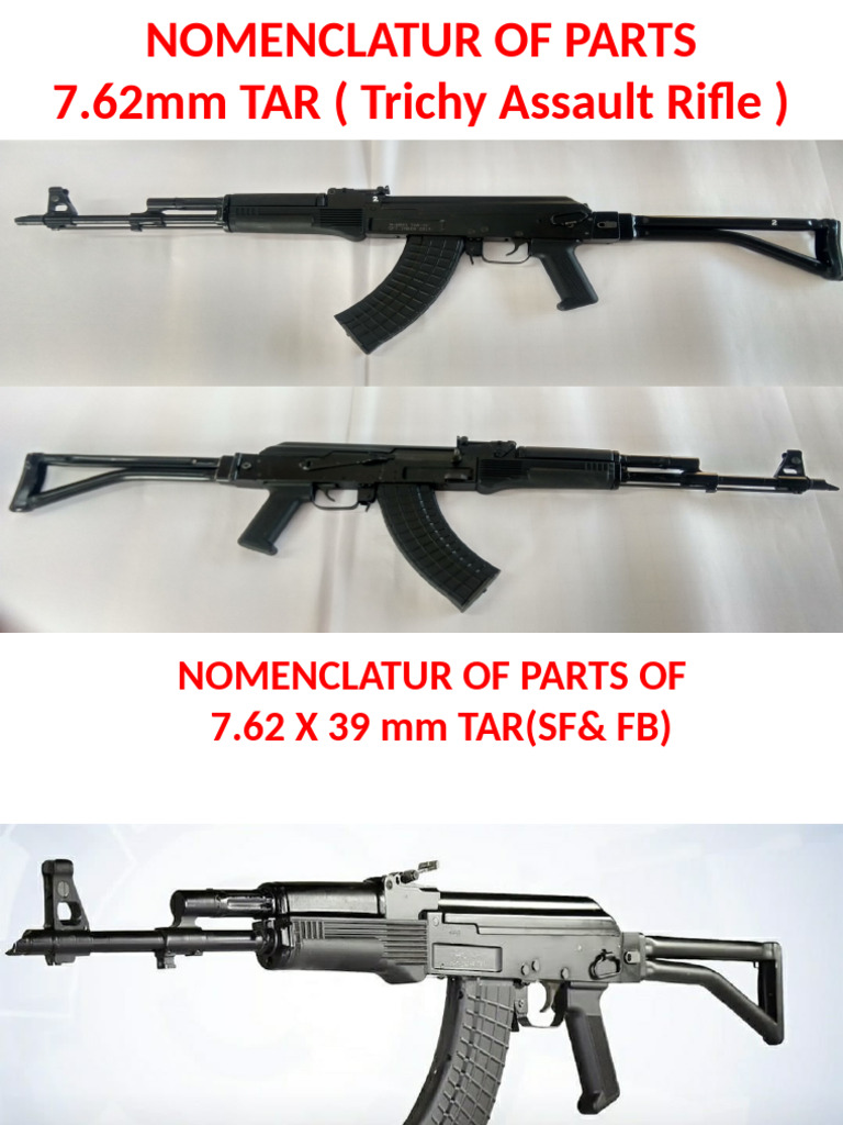 7.62mm TAR Rifle Parts Nomenclature | PDF | Trigger (Firearms) | Weapon ...
