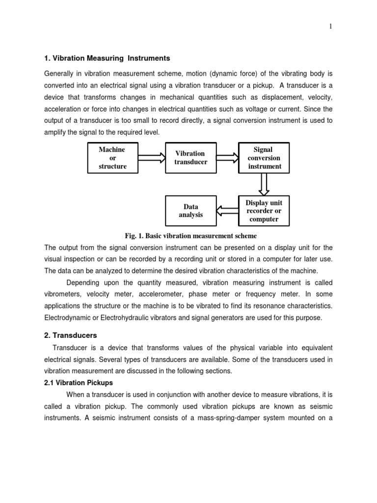 Vibration Measuring Instruments | PDF | Signal (Electrical Engineering) | Accelerometer