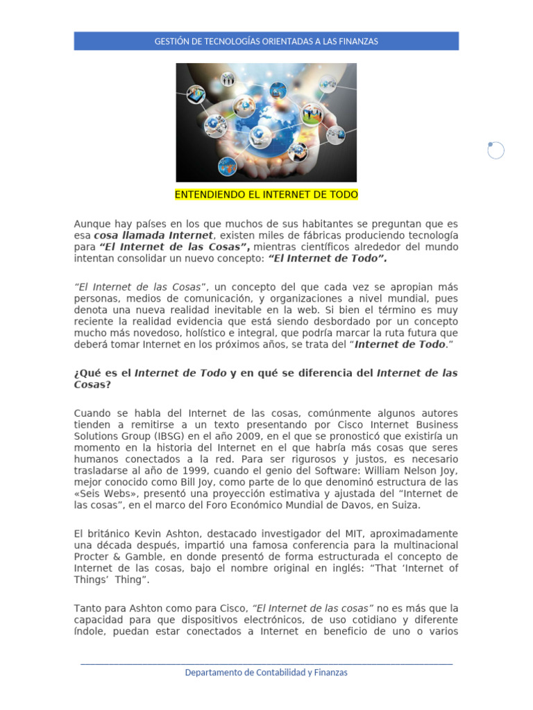 Internet de Todo: Conceptos Clave y Futuro | PDF | Internet de las ...