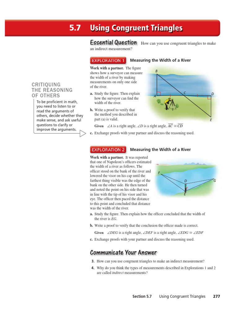 Geometry 5.7 Using Congruent Triangles | PDF | Triangle | Mathematics