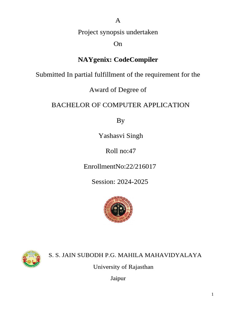 sonam synopsis_2024-2025 yash (1) (1) | PDF | Learning | Computer Programming