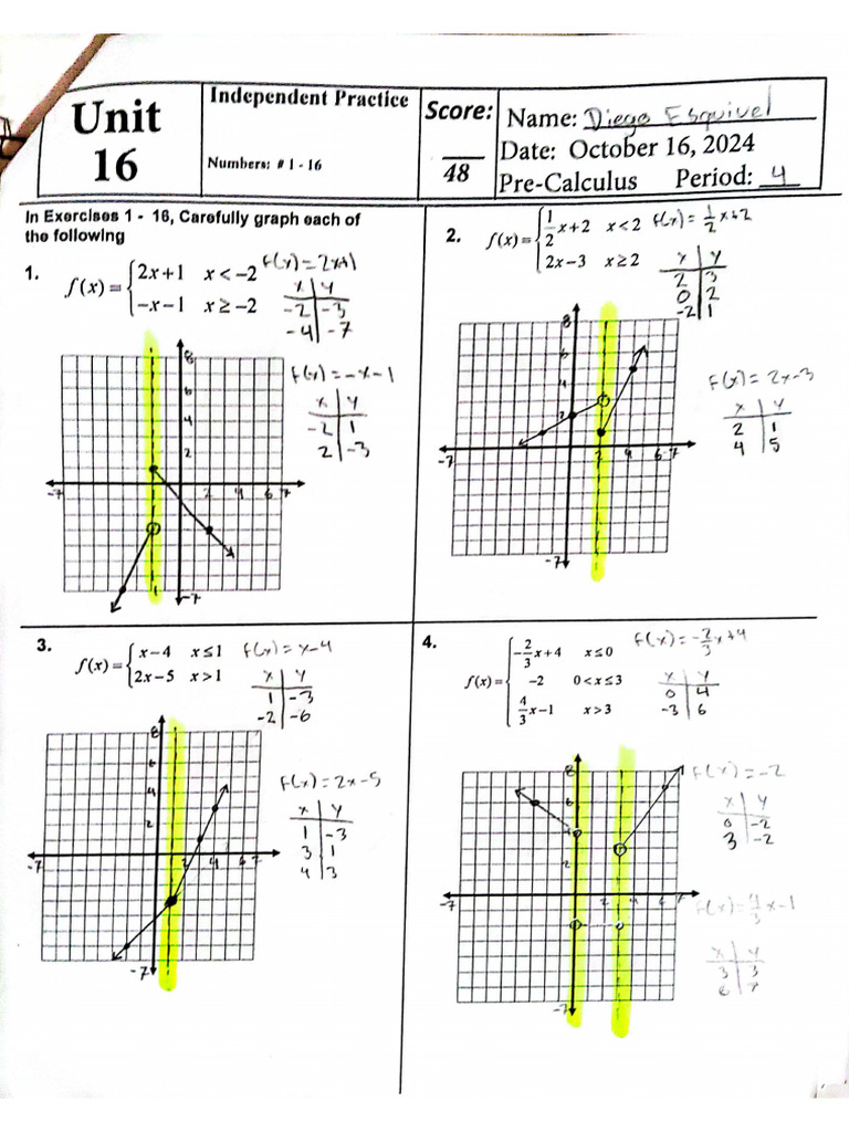 Unit 16 Independent Practice | PDF