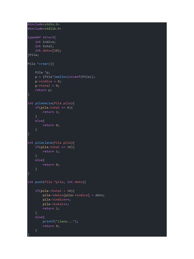 Implementing Stack in C | PDF