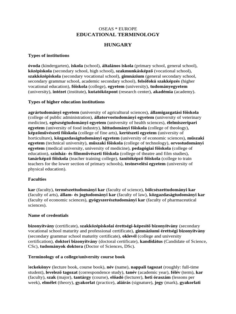 Education Terminology | PDF