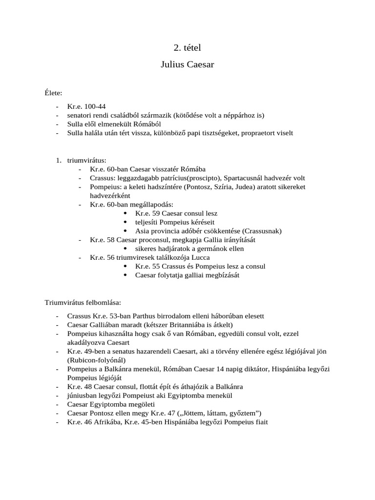 2.tétel Julius Caesar | PDF