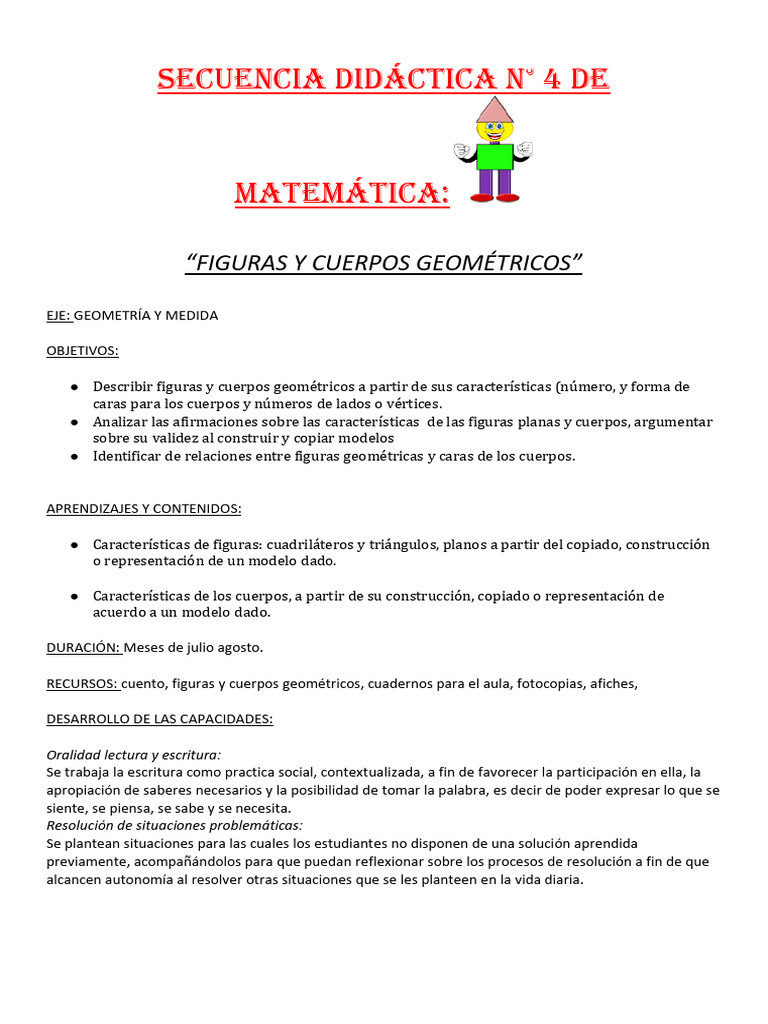 SEC. DID. Mate 4 Fi y Cuerpos Geom | PDF | Rectángulo | Triángulo