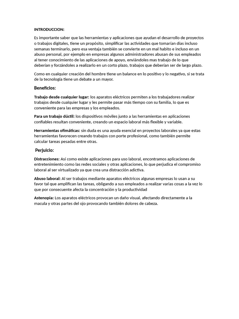 Introduccion de Ofimatica Proyecto | PDF