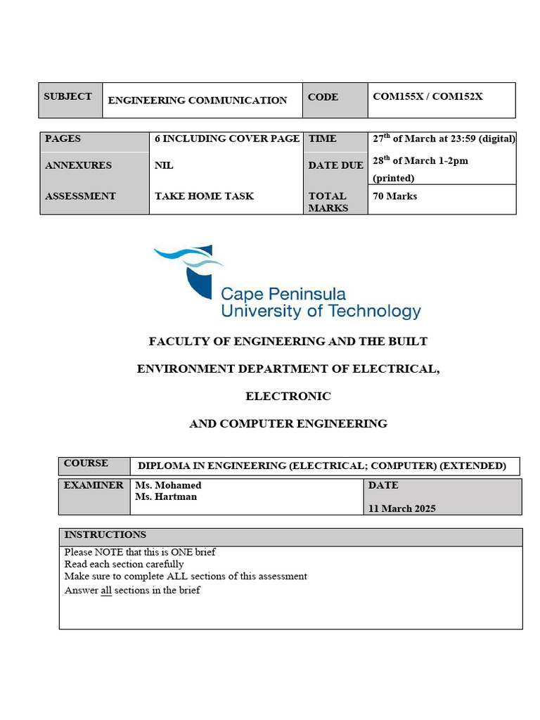 ECP Take Home Task- Test Week 1 [2025] | PDF | Engineering | Microsoft Word