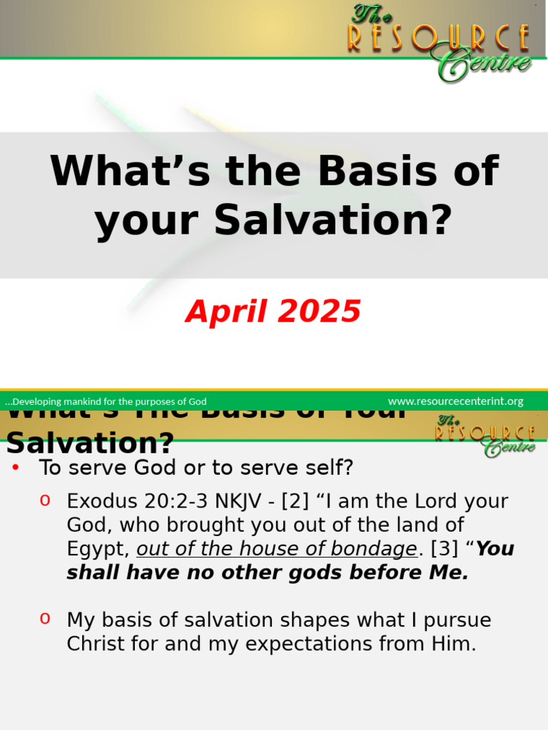 Understanding Your Salvation's Basis | PDF | Jesus | Salvation