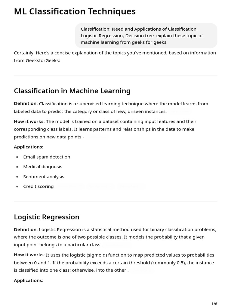ML Classification Techniques | PDF | Machine Learning | Statistical Classification