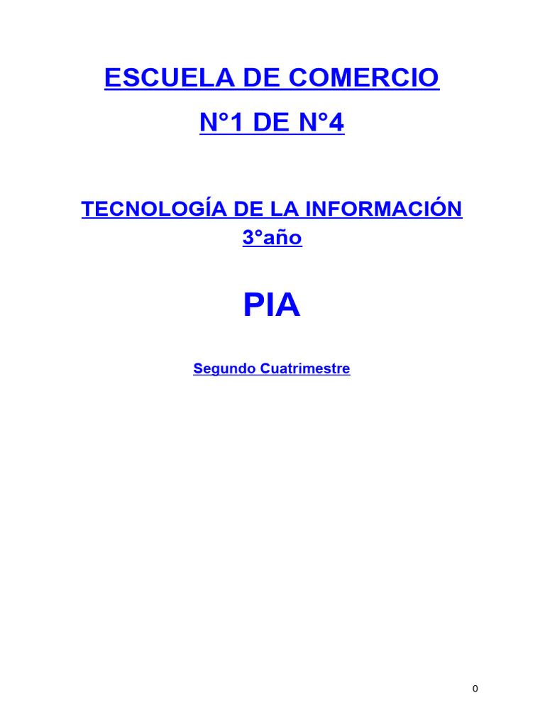 3°-TIC-PIA-SCuatrimestre | PDF | Algoritmos | Programación de computadoras