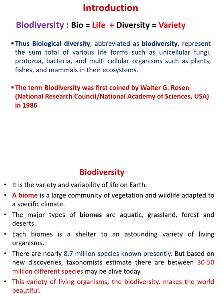 Unit - 4 Part 1 (Biodiversity) | PDF | Biodiversity | Ecosystem