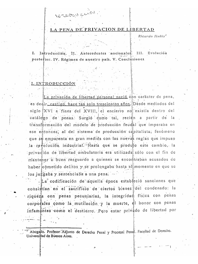 La pena de privación de libertad | PDF