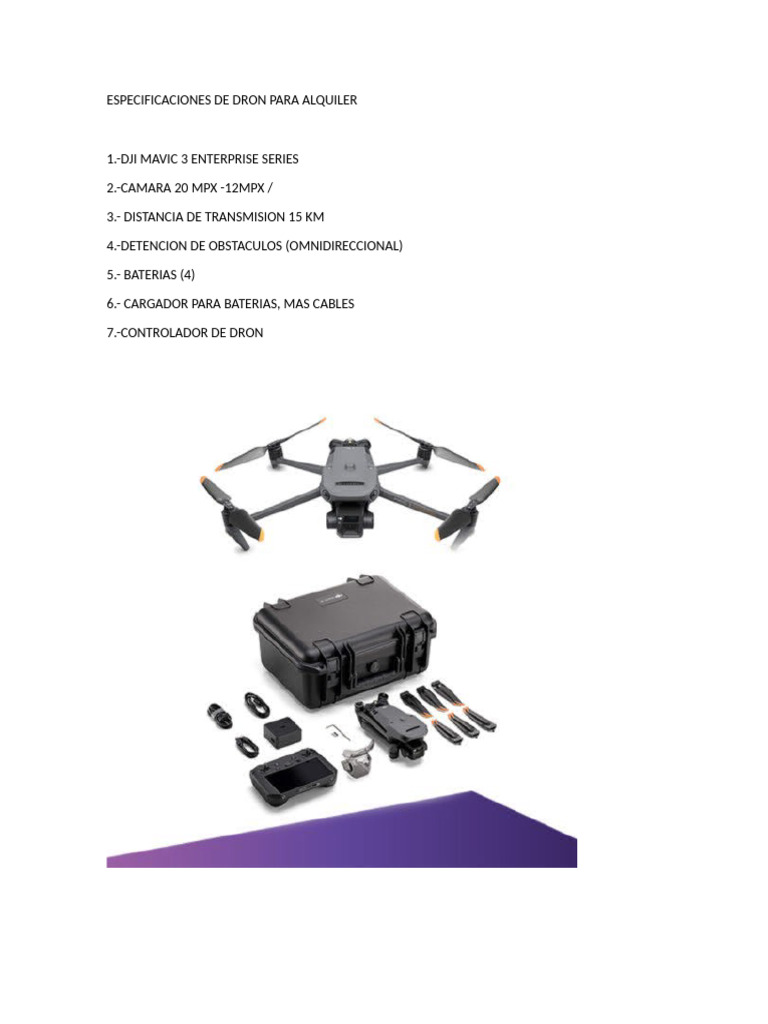 Especificaciones de Dron | PDF