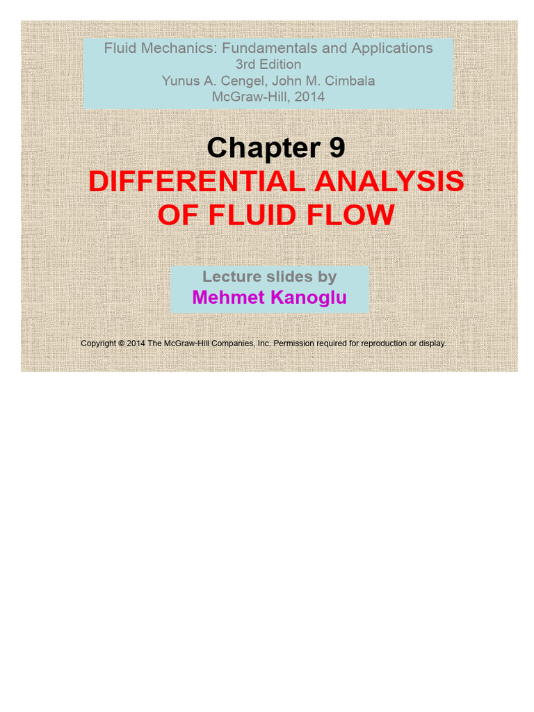 Differential Analysis of Fluid Flow | PDF | Fluid Mechanics | Stress (Mechanics)
