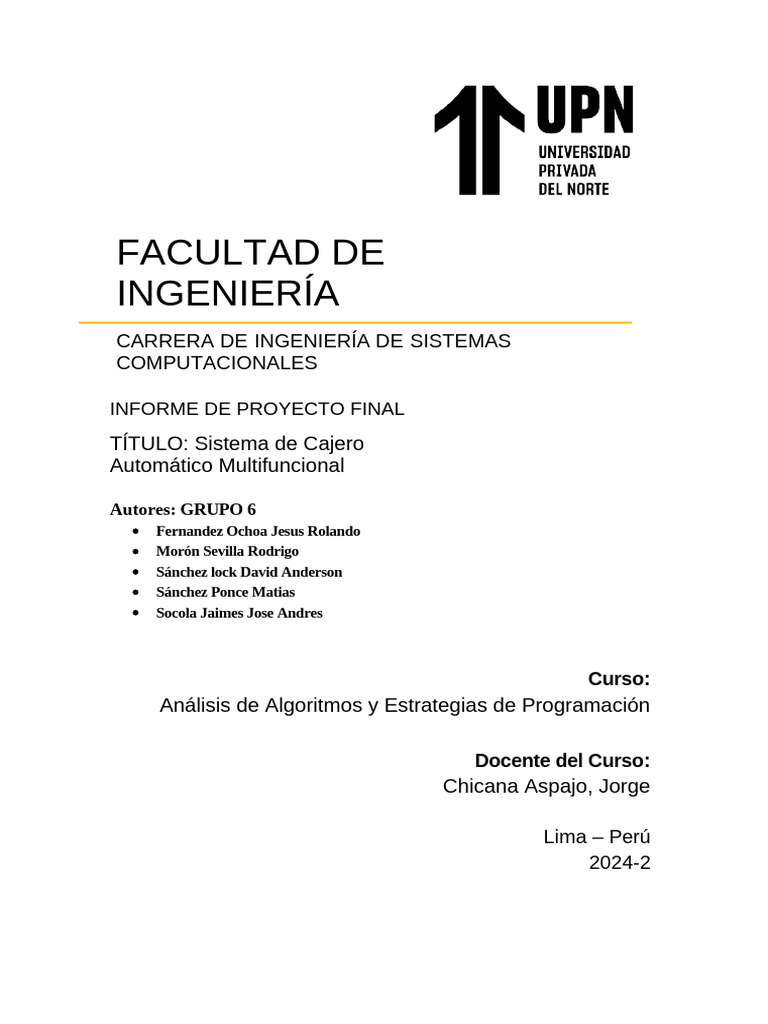 2024-1 ISC-Informe Proyecto Final Análisis Algoritmos y Estrategias de Programación (1) - 1 ...