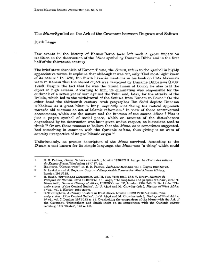 Mune Symbol: Ark of Covenant in Borno | PDF