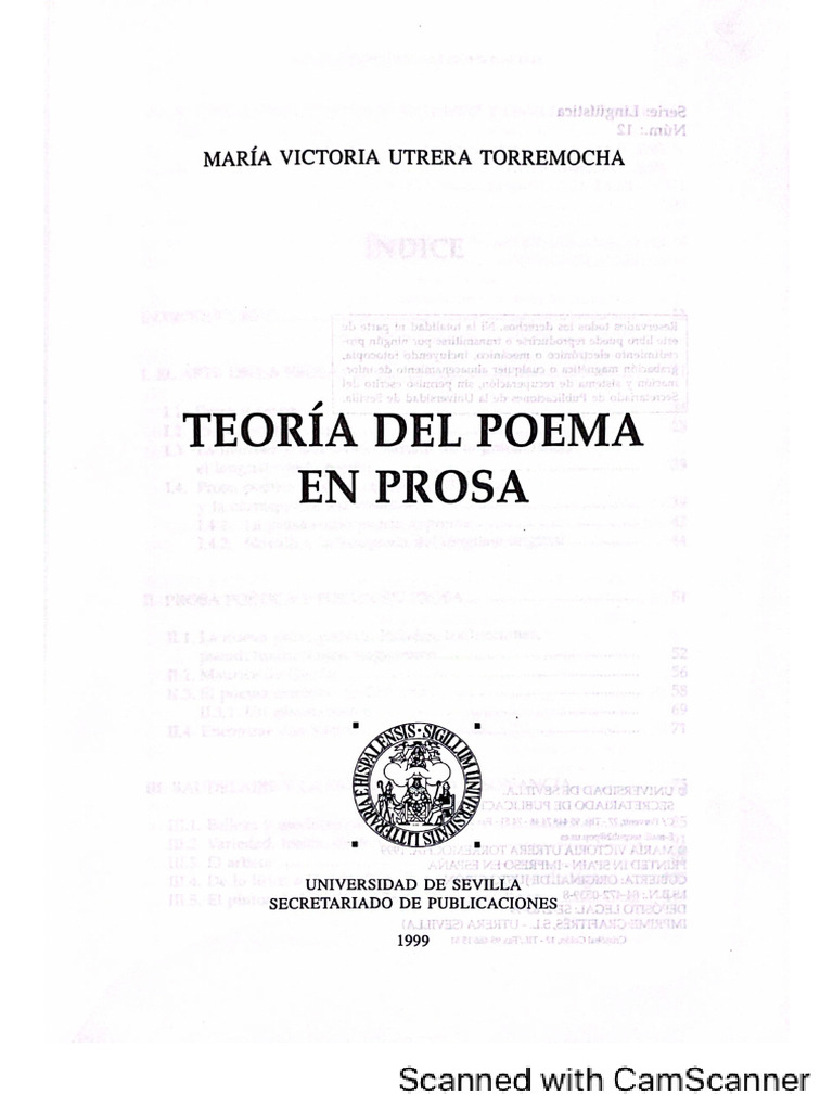 Teoría Del Poema en Prosa, Torremocha | PDF