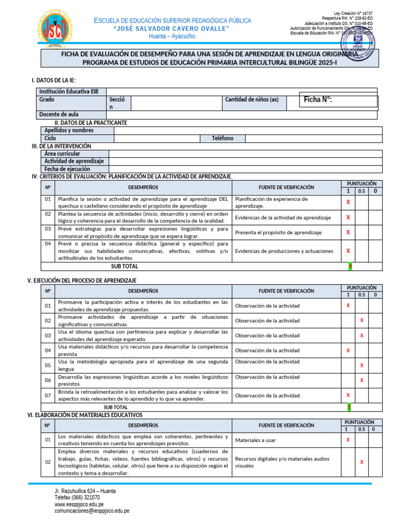 Ficha de Evaluación Quechua 2da - Lengua | PDF | Aprendizaje | Evaluación
