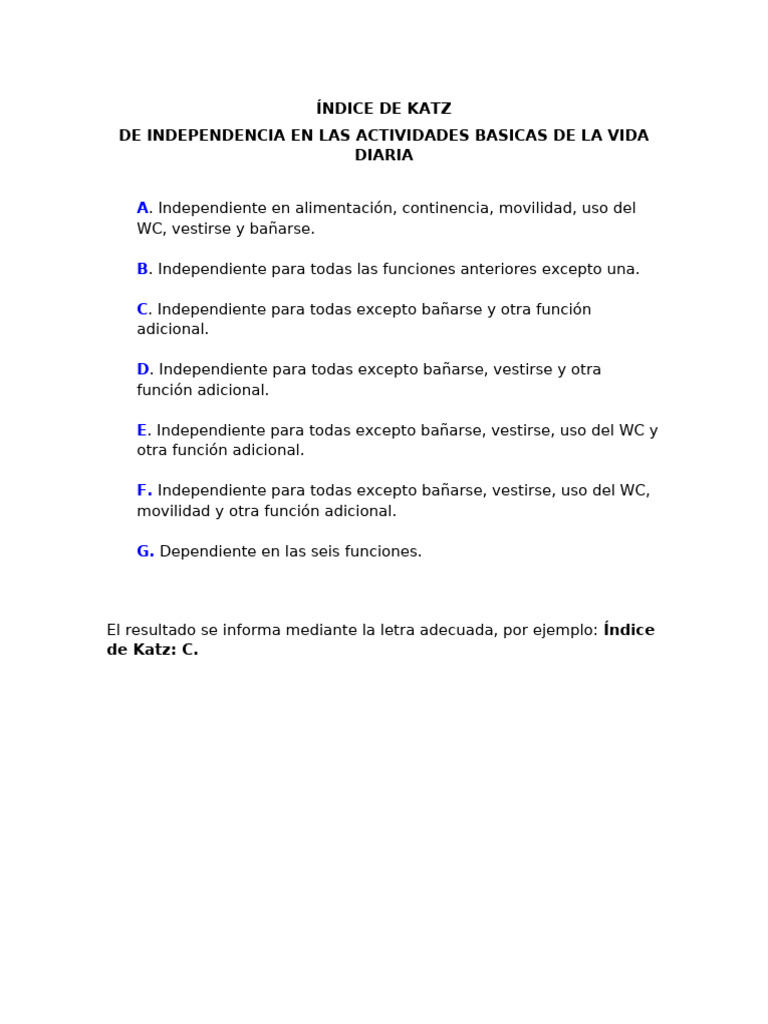 Índice de Katz | PDF