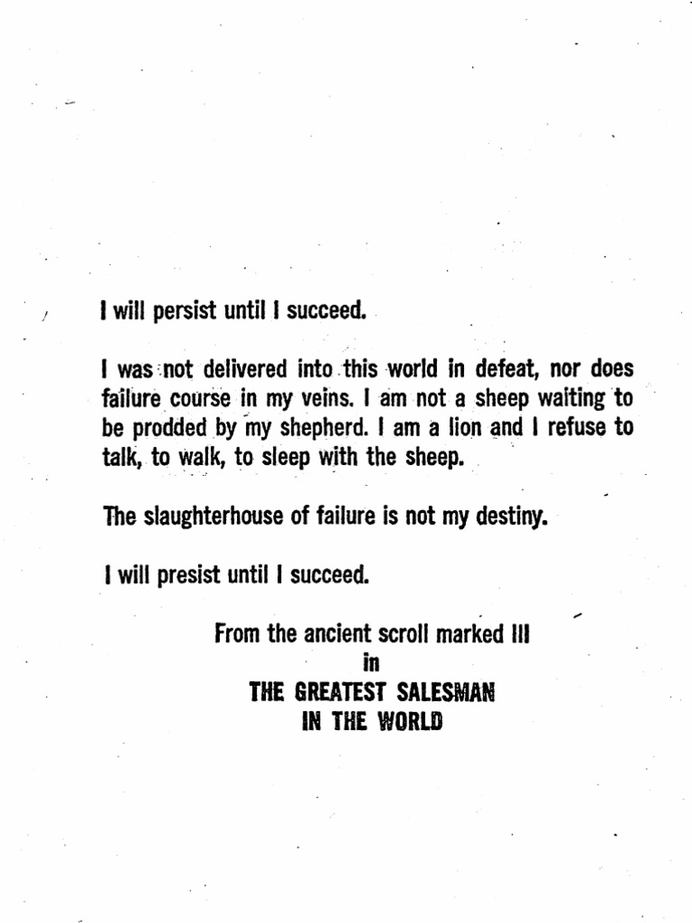 Greatest Salesman in The World | PDF