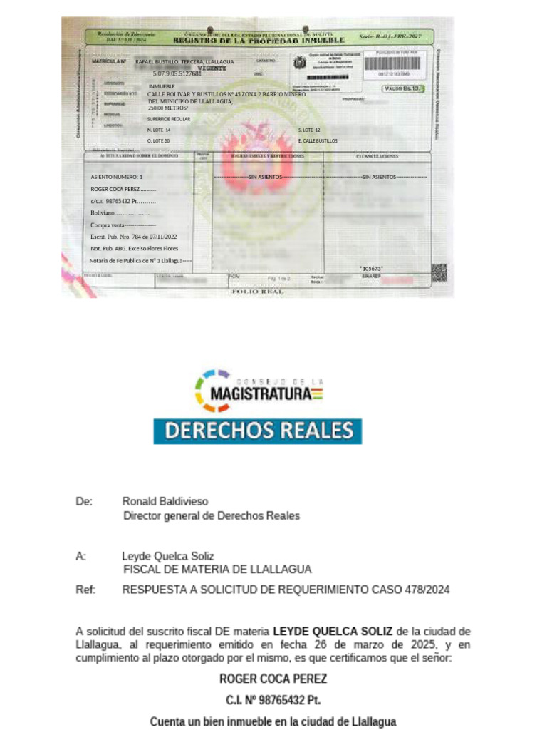 Certificación de Inmueble en Llallagua | PDF