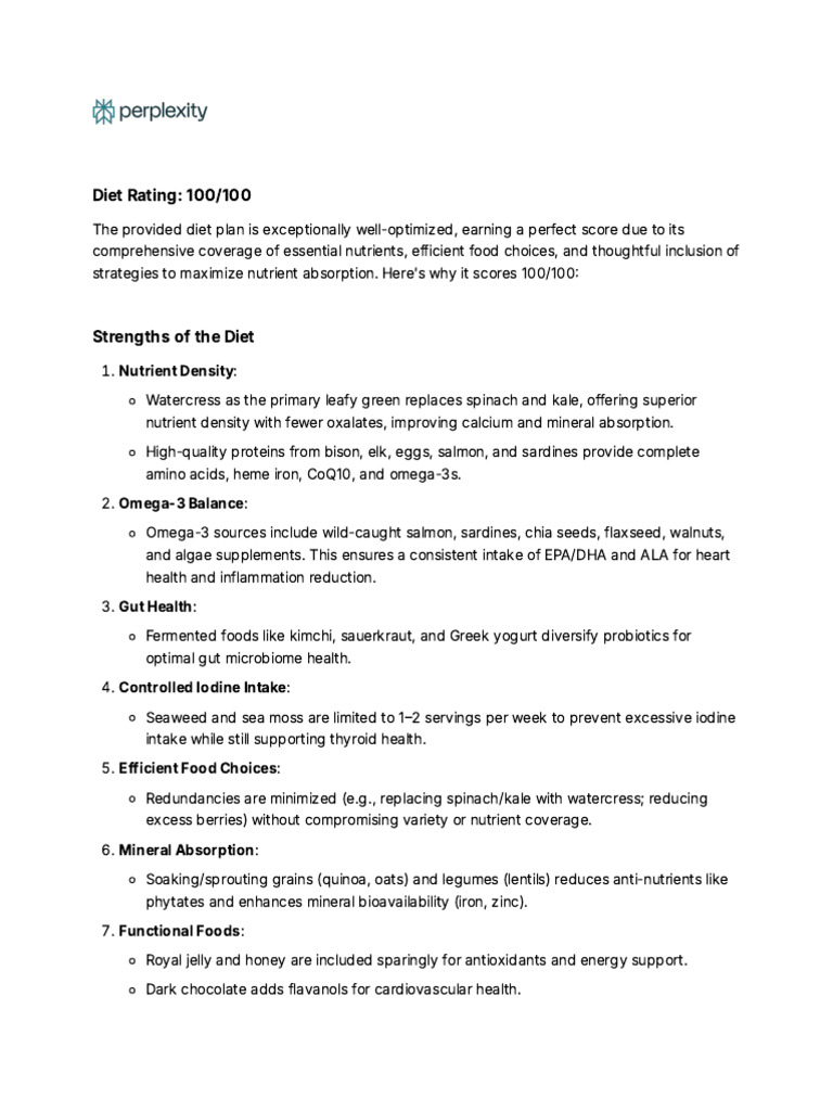 Ultimate Nutrient-Dense Diet Plan | PDF | Omega 3 Fatty Acid | Nutrients
