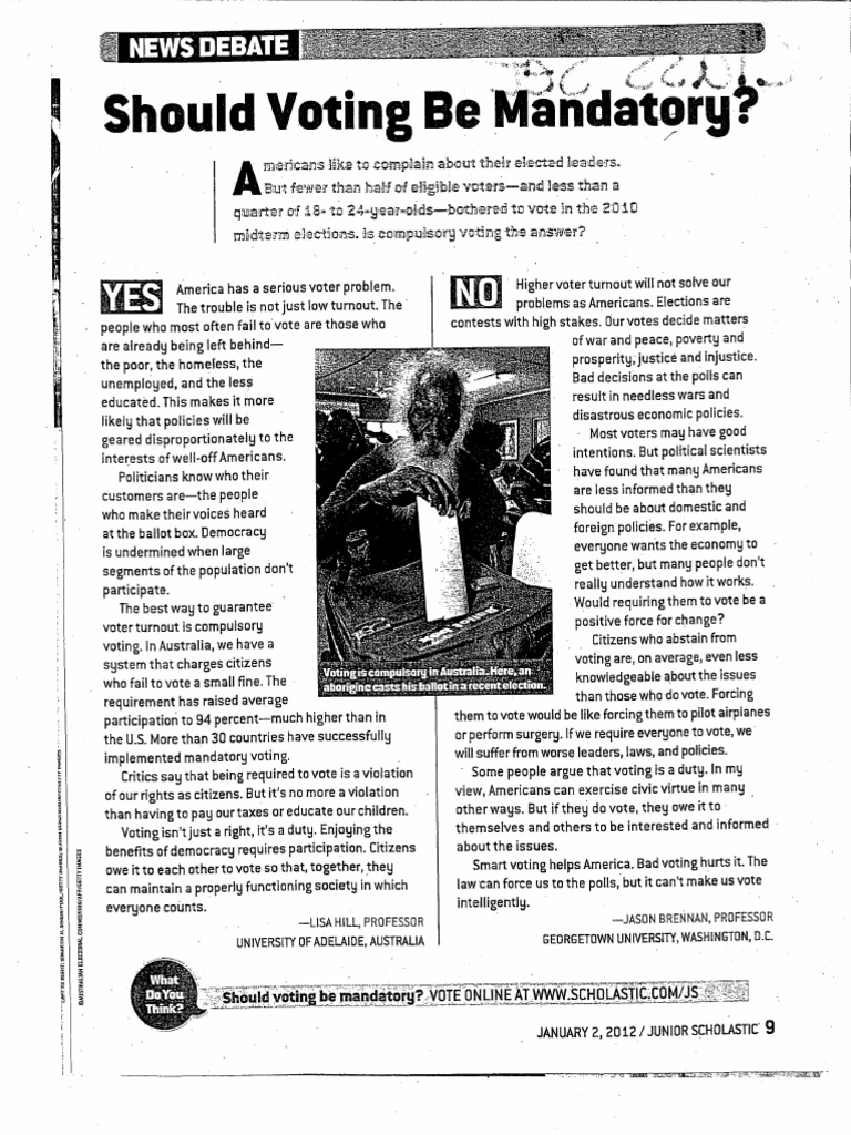 Should Voting Be Mandatory | PDF