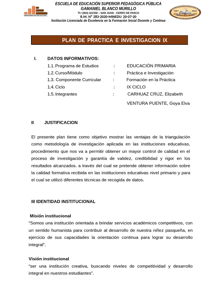 Plan de Practica Xi Grupo | PDF | Pedagogía | Maestros