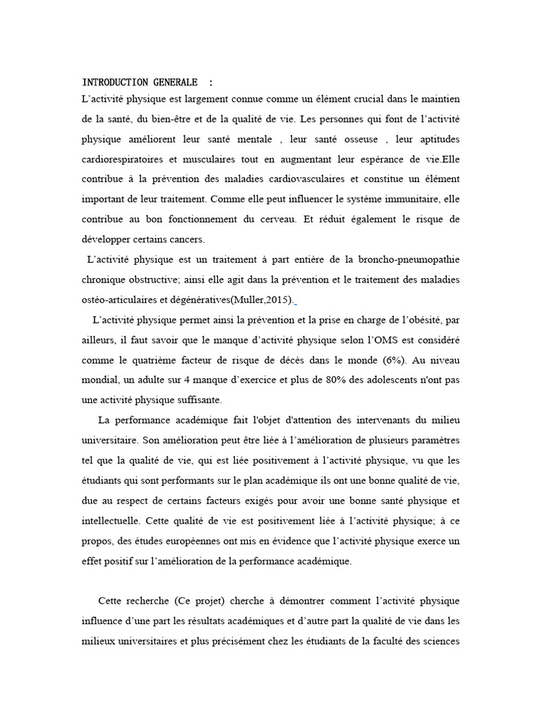 Impact de l'Activité Physique sur les Étudiants | PDF | Pouls | Nutriments
