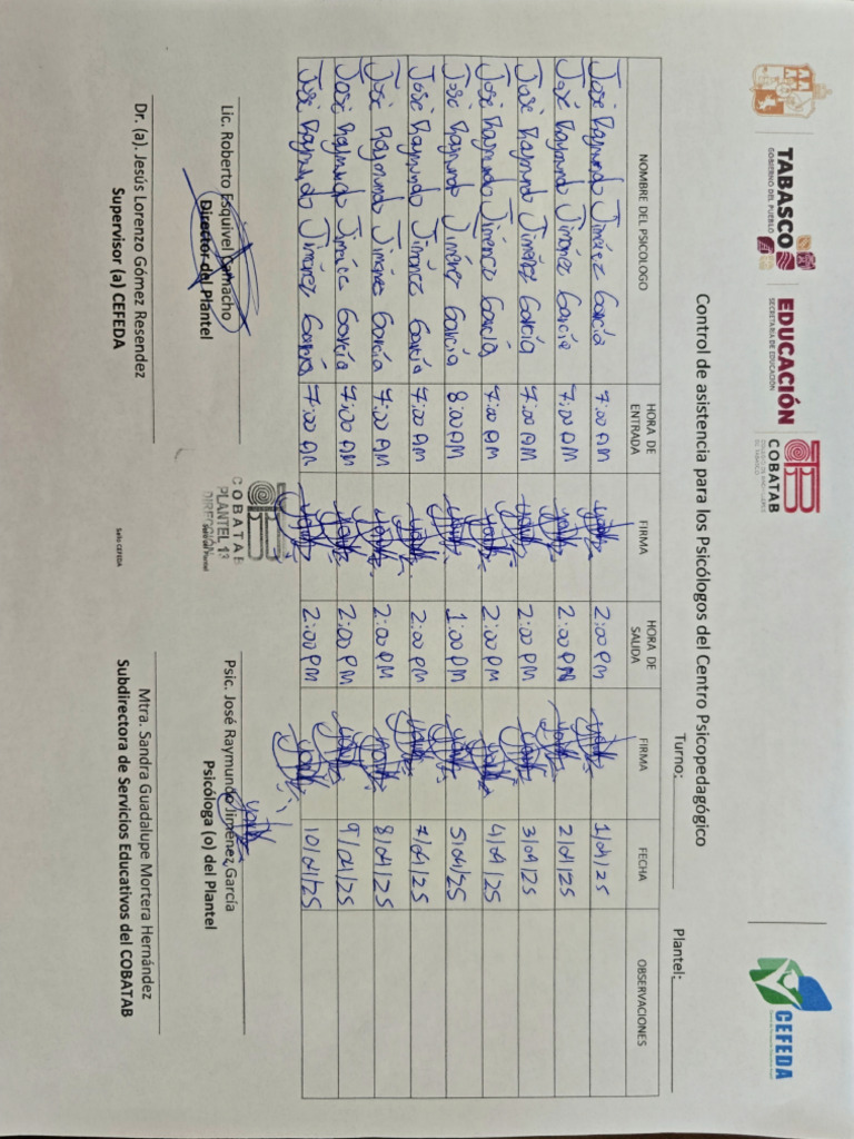 Registro Asistencia Psic | PDF