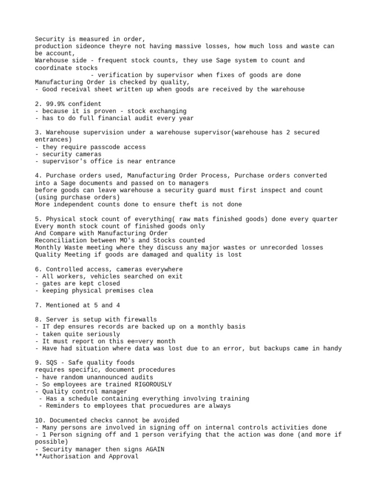 Jottings From Accounting Interview | PDF | Warehouse