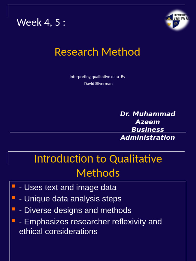 Week 4 5 Research Design | PDF | Qualitative Research | Methodology