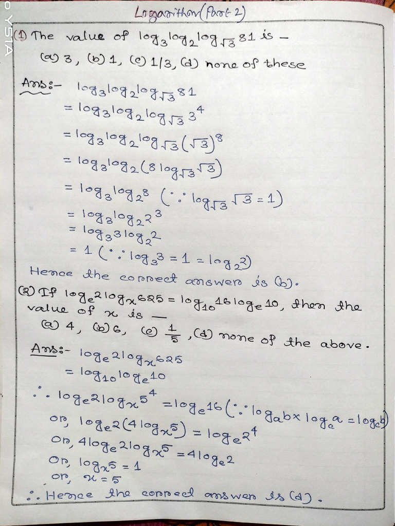 Logarithm Part 2 - PNH | PDF