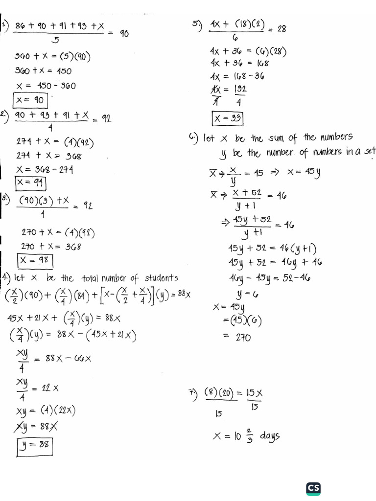MSA Math Detailed Solutions | PDF