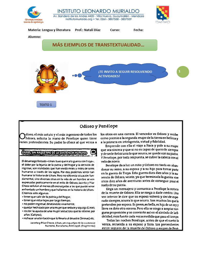 Transtextualidad y Ejemplos 2024 | PDF