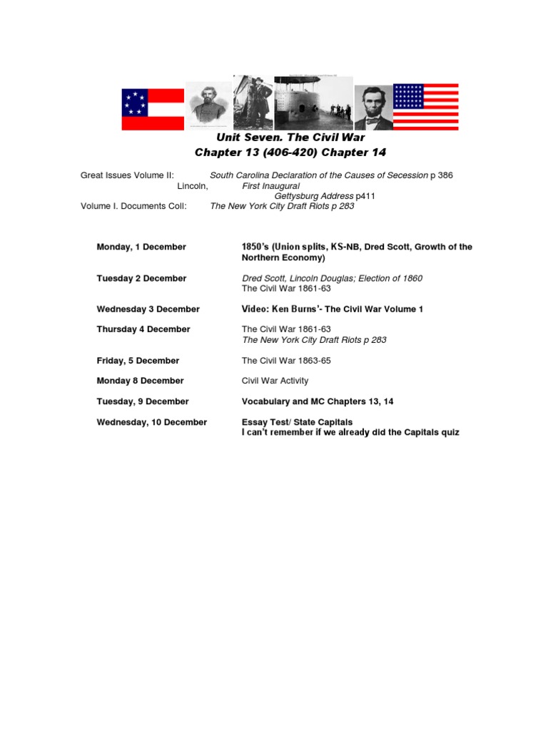 Civil War Overview and Key Events | PDF | American Civil War | Abraham ...