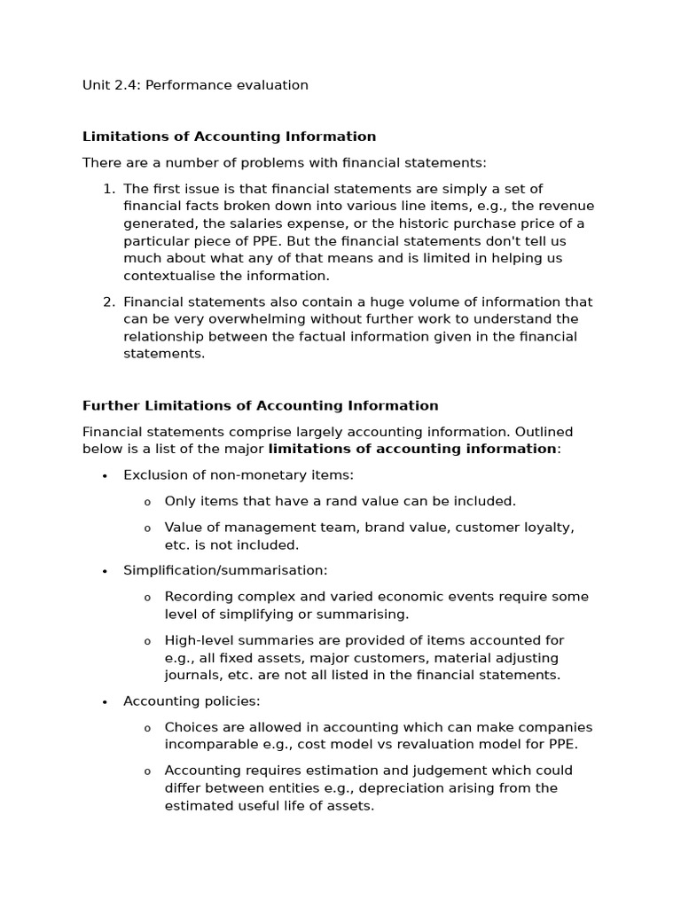 Unit 2.4 Performance Evaluation | PDF | Leverage (Finance) | Capital Structure